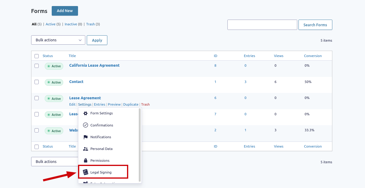 Collect Digital Lease Agreement Signatures in WordPress - CosmicGiant