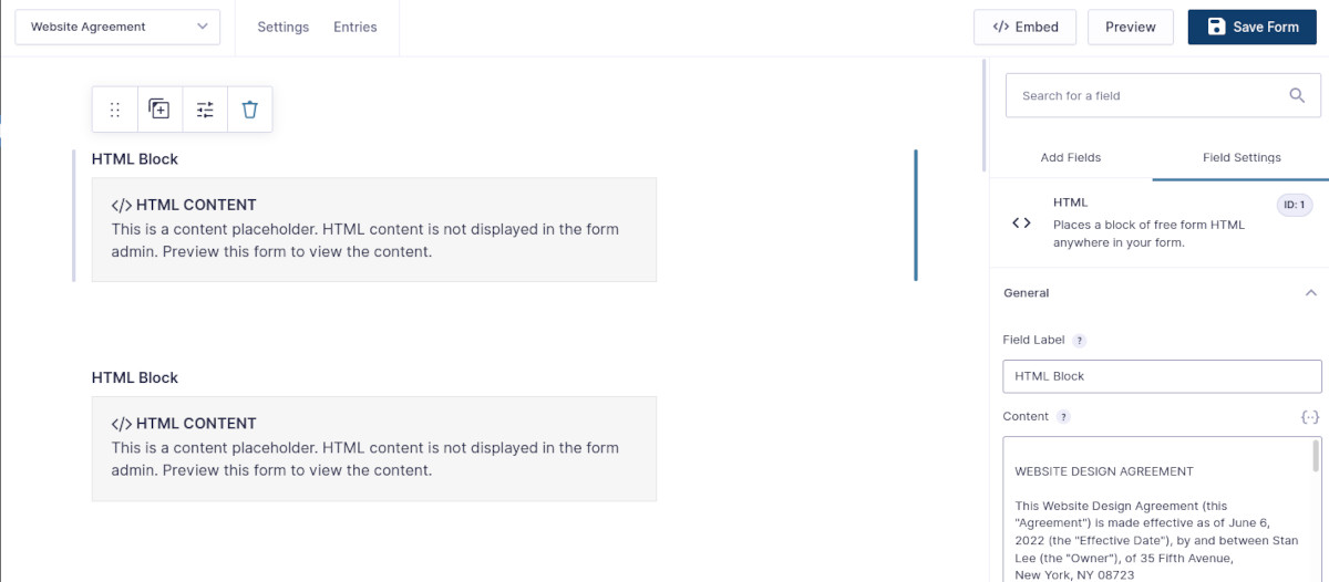 Collect Digital Lease Agreement Signatures in WordPress - CosmicGiant