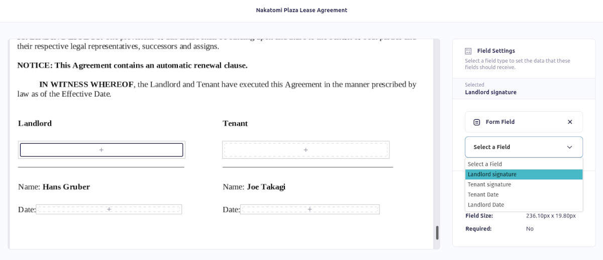 Collect Digital Lease Agreement Signatures in WordPress - CosmicGiant